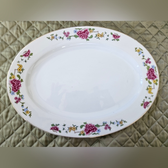 Dining | Vintage Floral Oval Serving Plate | Poshmark